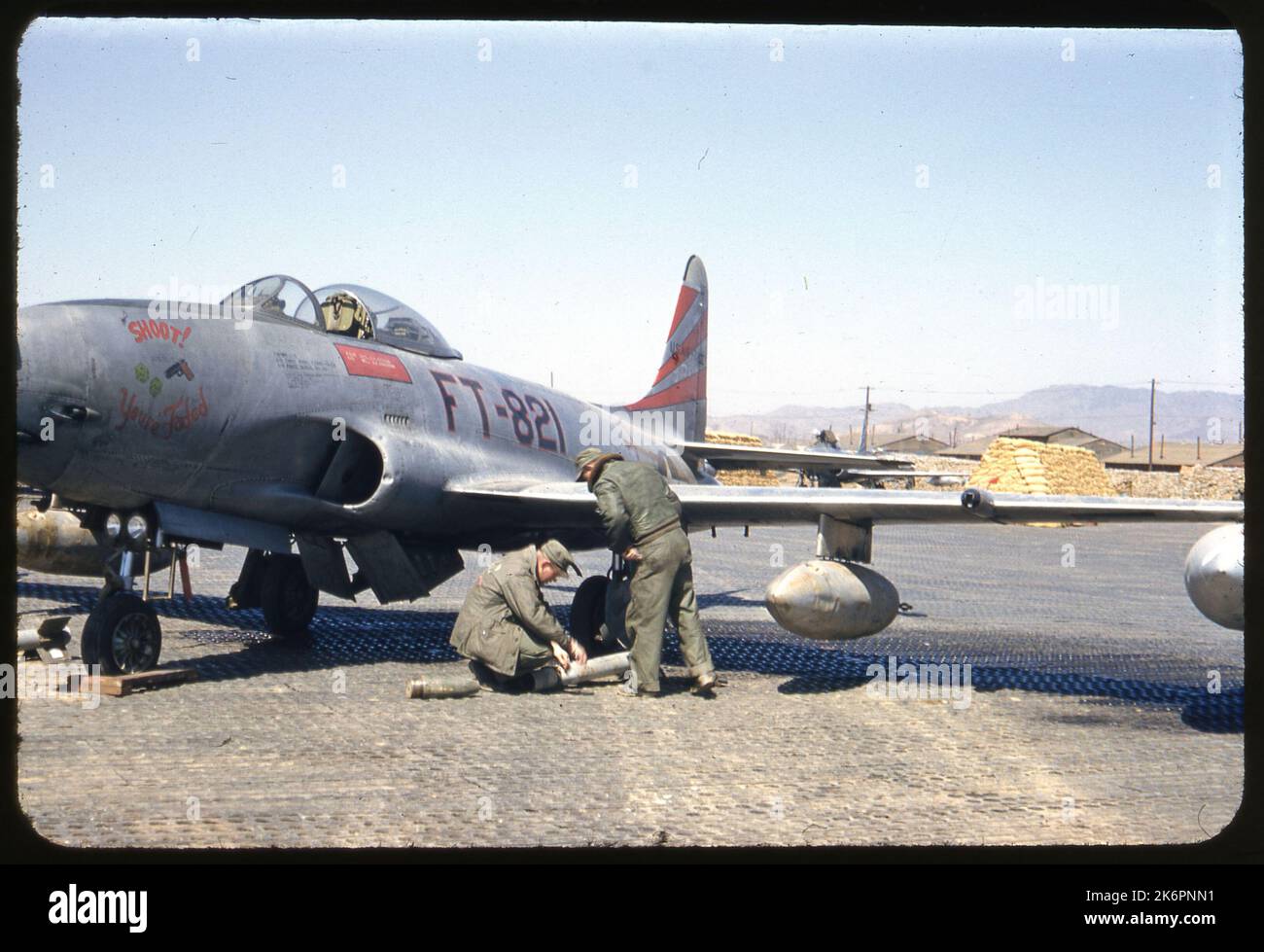 One-half left front view of a Lockheed F-80C Shooting Star 'Shoot! You're Faded' (s/n 49-821 ...