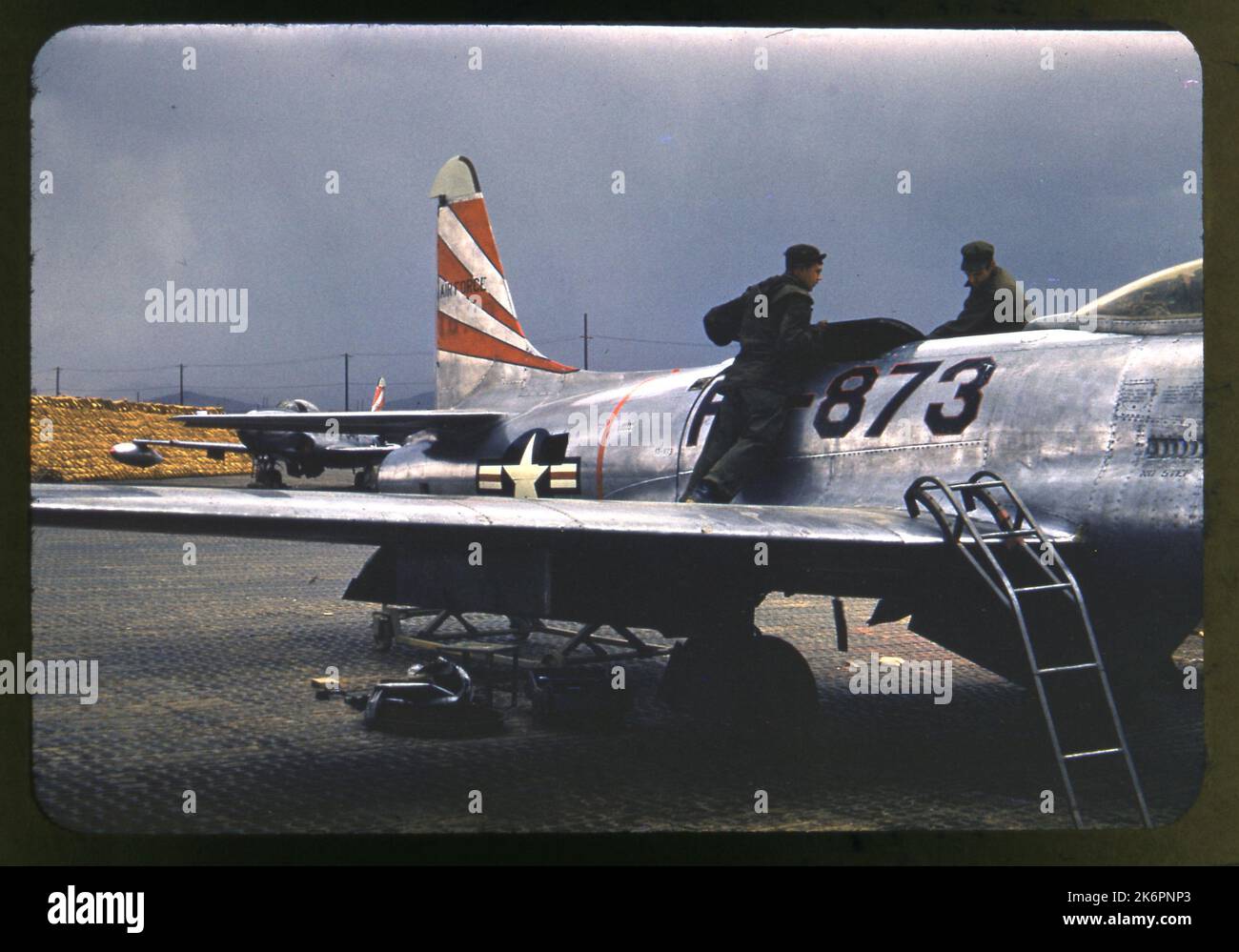 One-quarter right side view of a Lockheed F-80C Shooting Star (s/n 49 ...