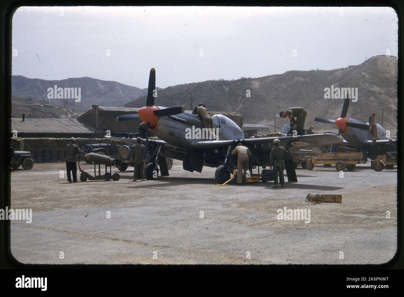 One-half left front view of a North American Mustang Mk. IVA (s/n KM366 ...