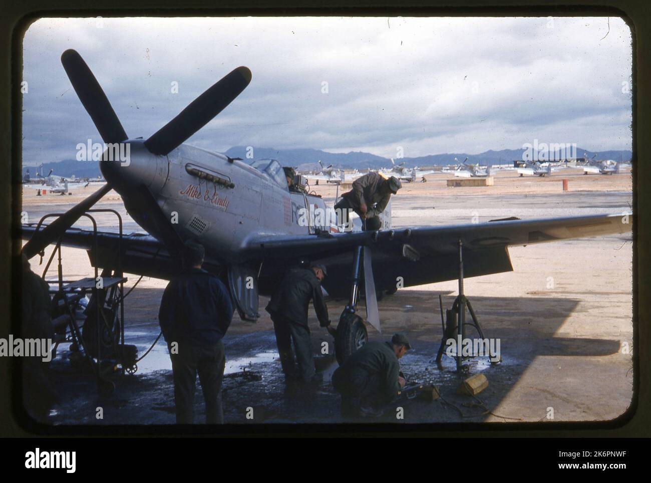 One-half left front view of a North American RF-51D Mustang 'Mike and ...