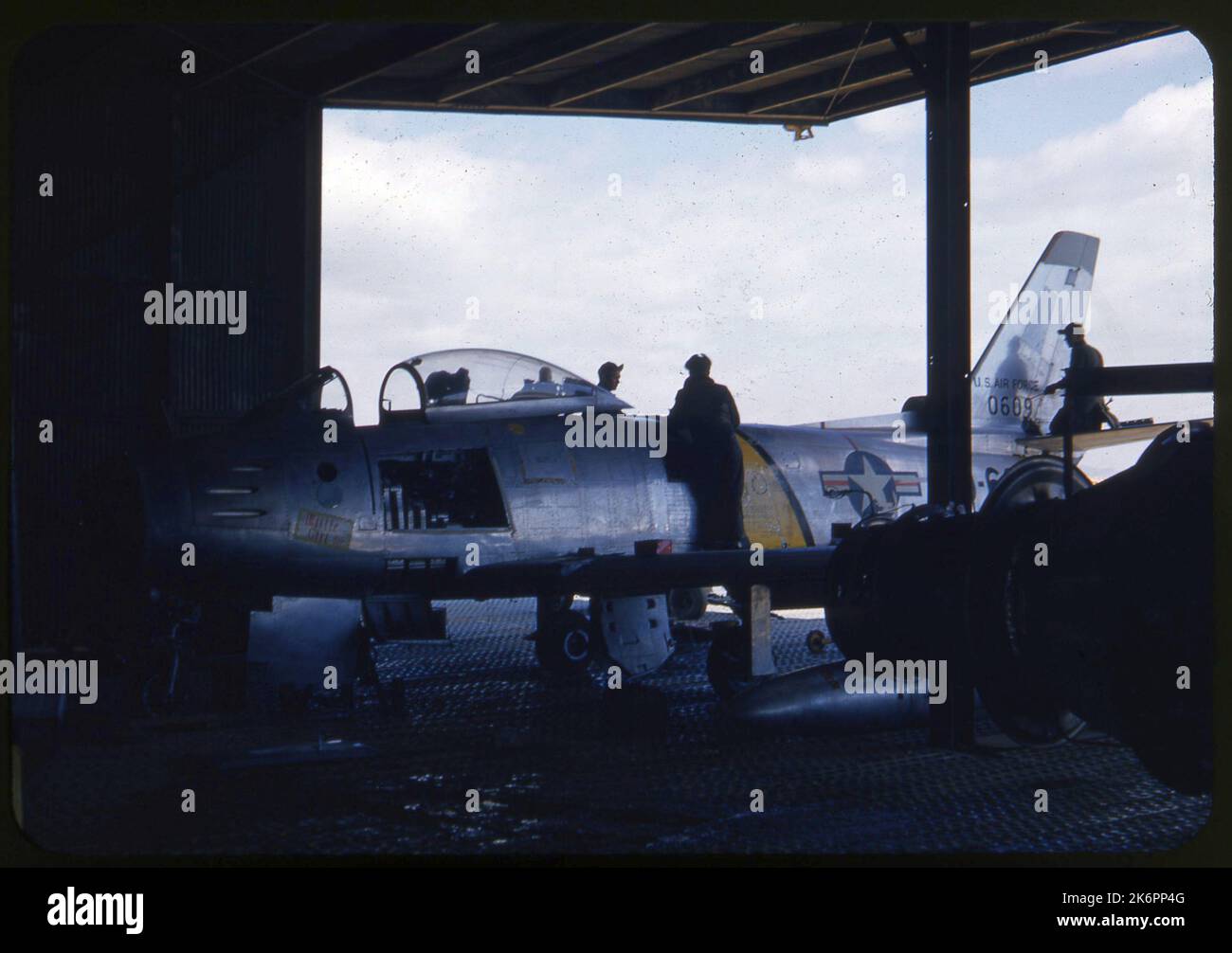 Left side view of a North American F-86E Sabre (s/n 50-609; c/n 170-31 ...