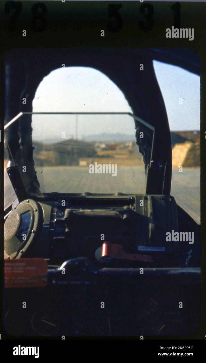 Inside the cockpit of a North American F-86 Sabre. Top of the ...