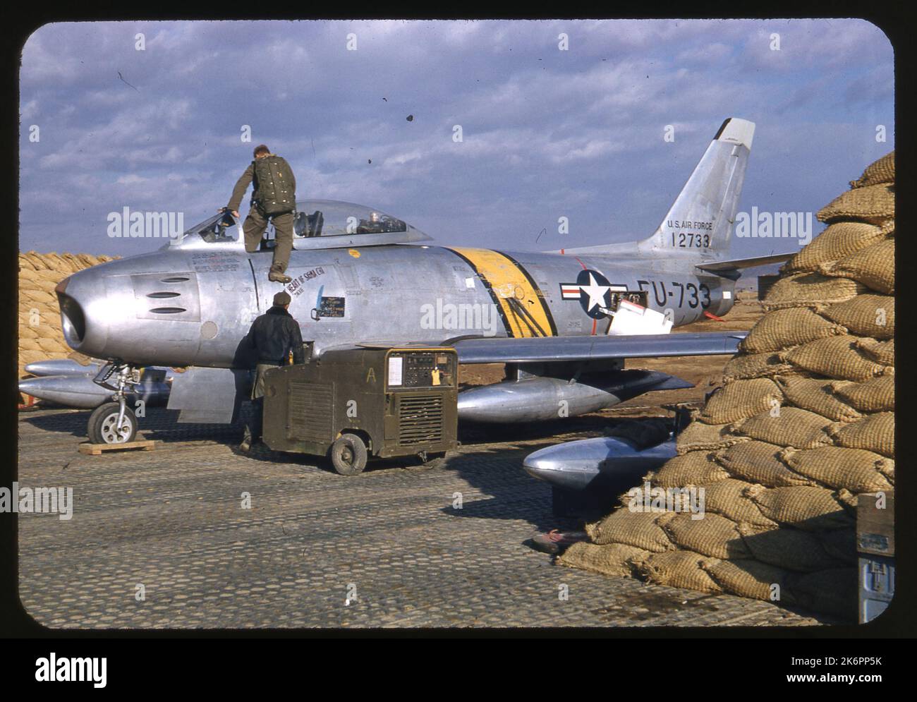 Left side view of a North American F-86E Sabre, "The Sweetheart of ...