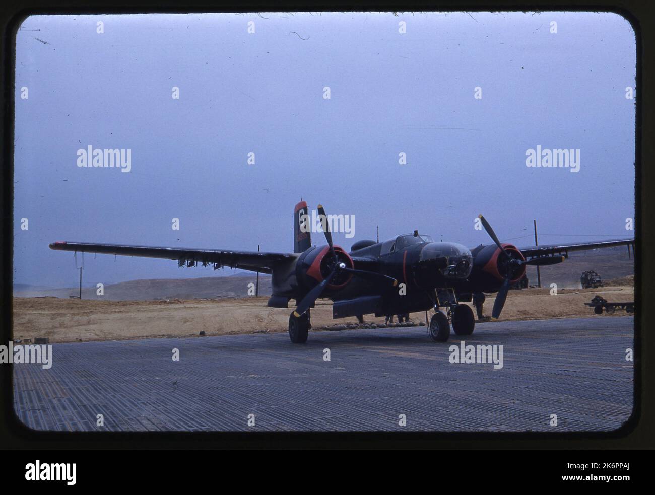 Three-quarter right front view of a Douglas RB-26C Invader at end of ...