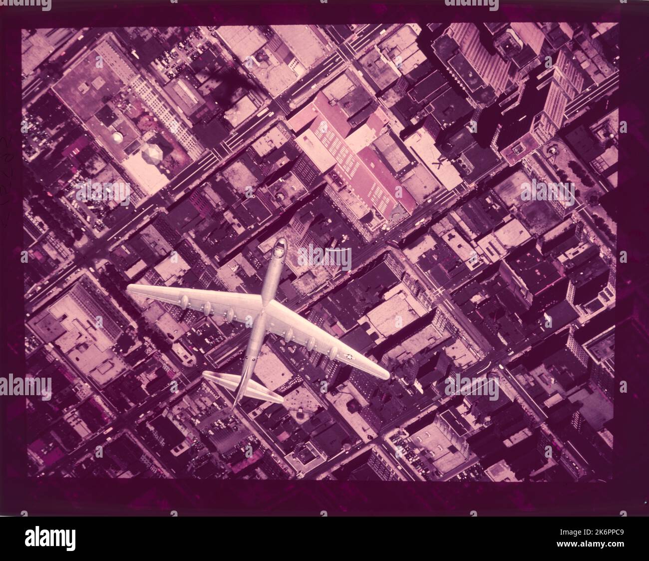 Overhead View of Consolidated B-36 Long Range Heavy Bomber in Flight ...