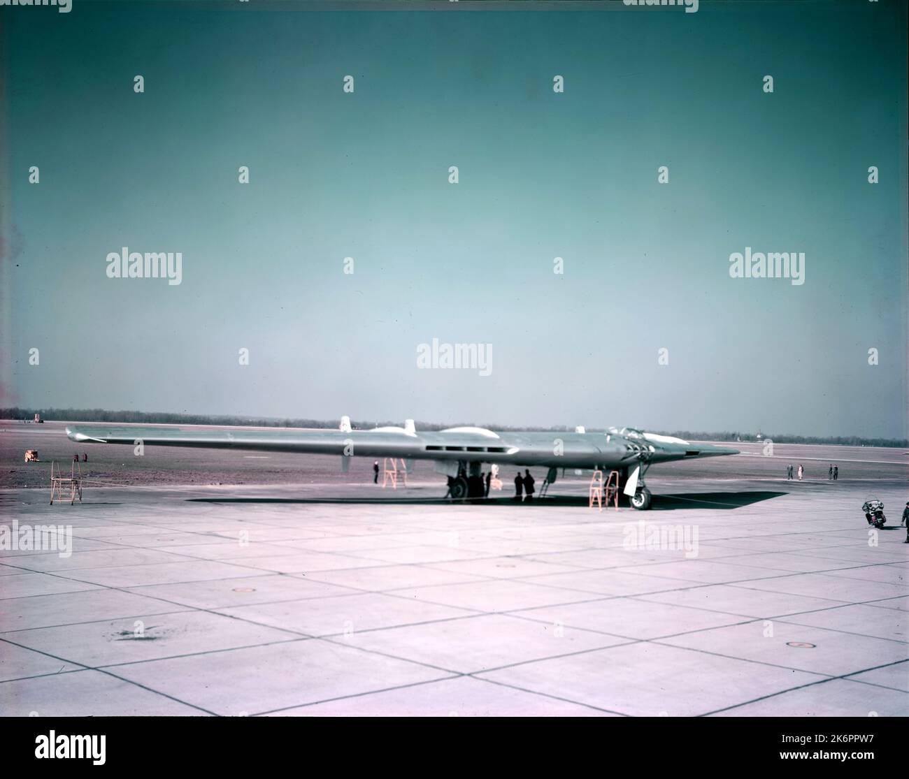 Front View of a Northrop B-49 Jet-Propelled Flying Wing on the Ground ...