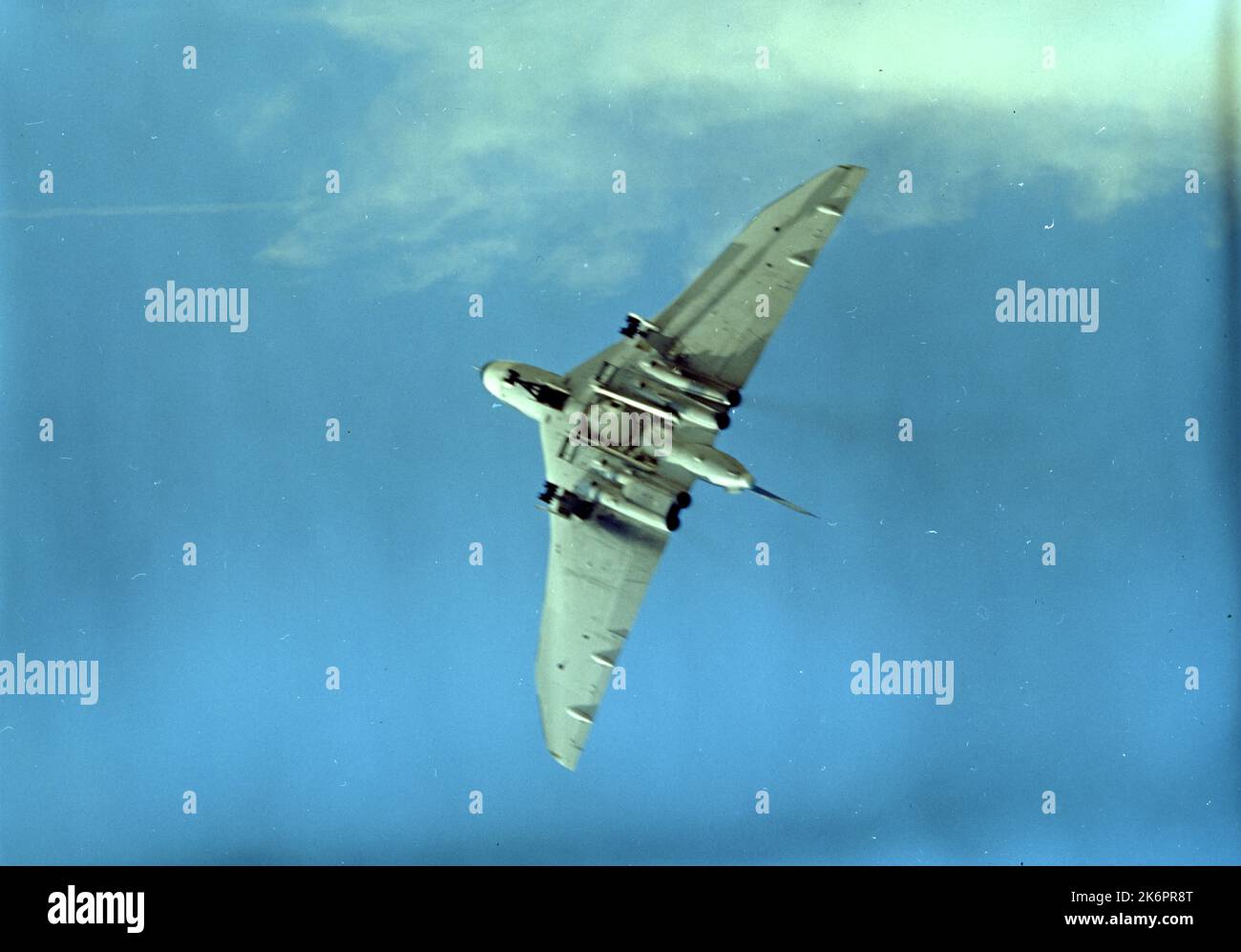 Low Angle View of a Royal Air Force Vulcan in Flight. Low Angle View of ...