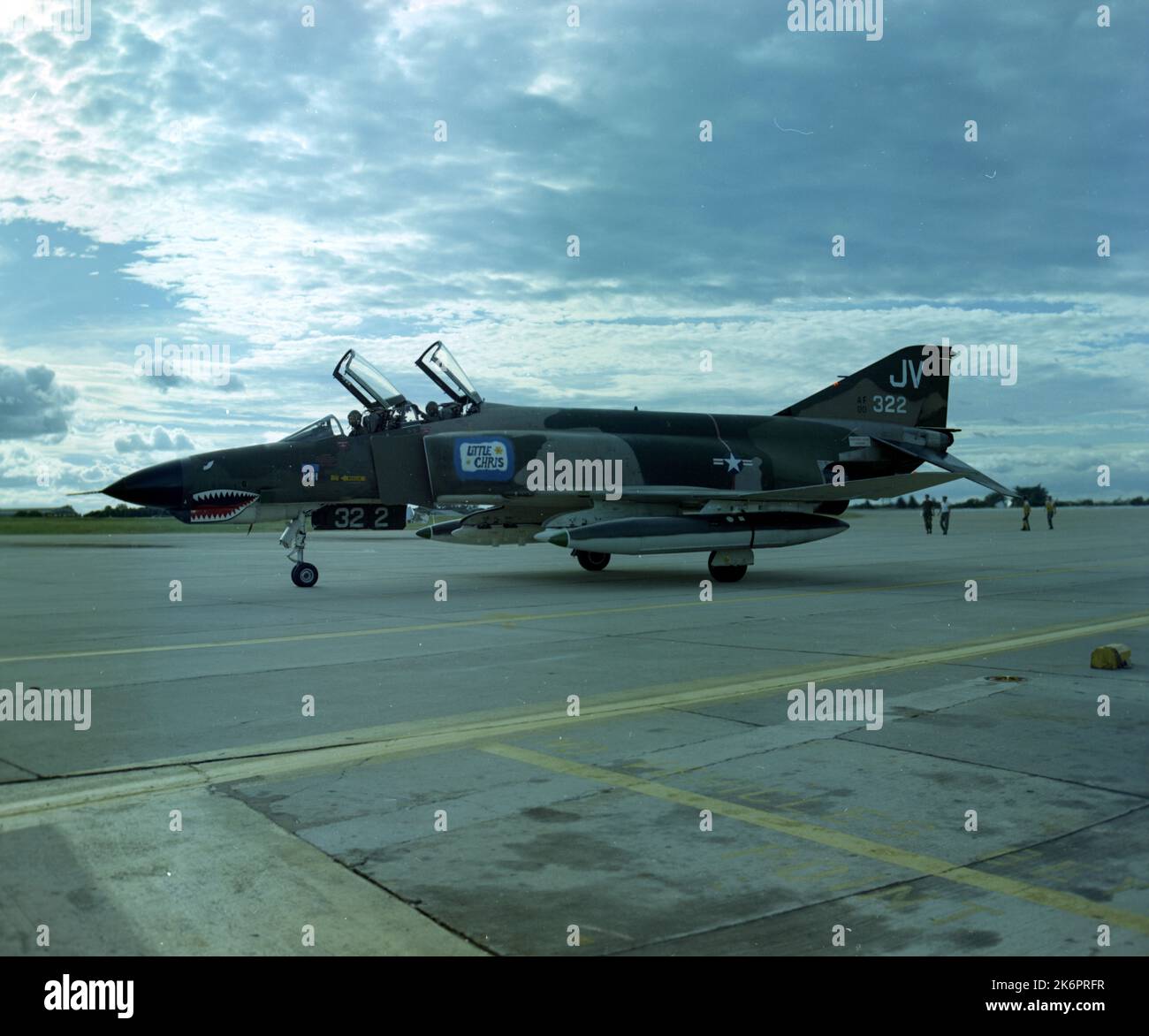 Front View of U.S. Air Force F-4E Taxiing at Korat Air Base, Thailand ...