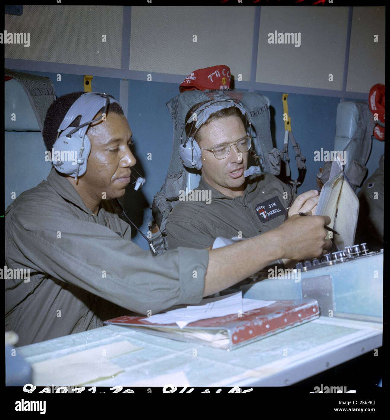 Tech. Sergeant Ernest C. Jenkins and Major James L. Barrell Aboard a C ...