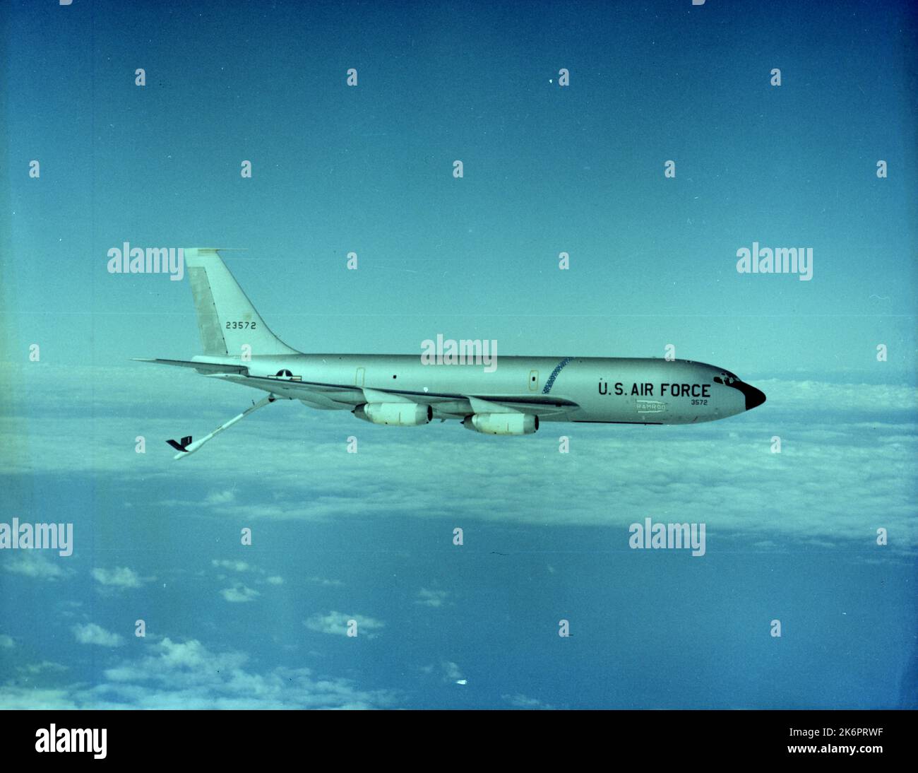 Front View of a U.S. Air Force KC-135 Tanker in Flight, with its ...