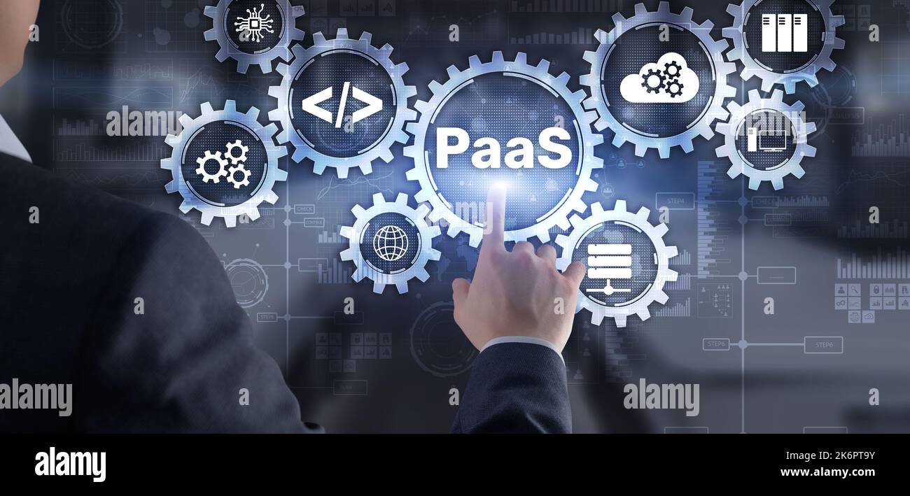 Platform as a service PaaS - cloud computing services concept Stock ...