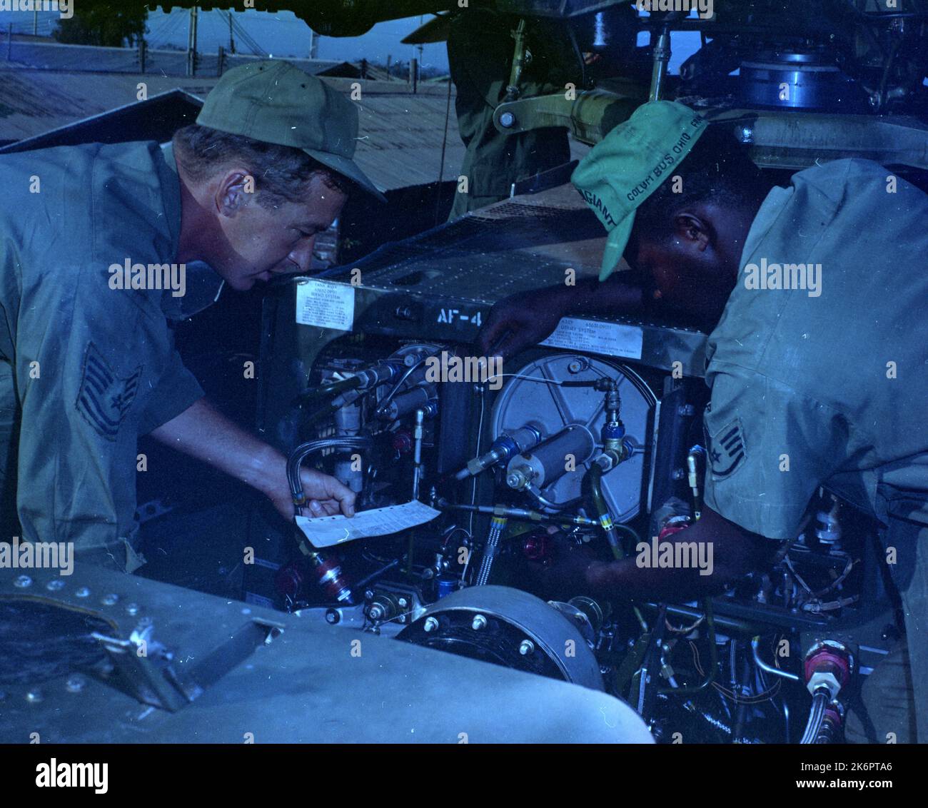 U.S. Air Force HH-53 Rescue Helicopter Maintenance at Udorn Air Base ...