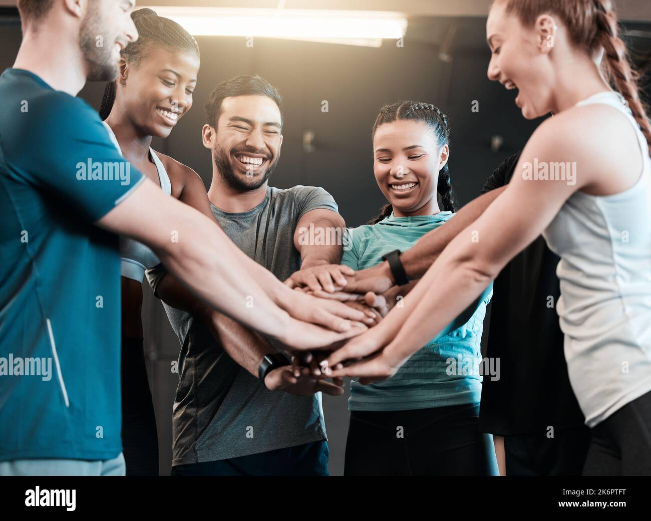 Youll never regret a workout. a group of friends with their hands ...