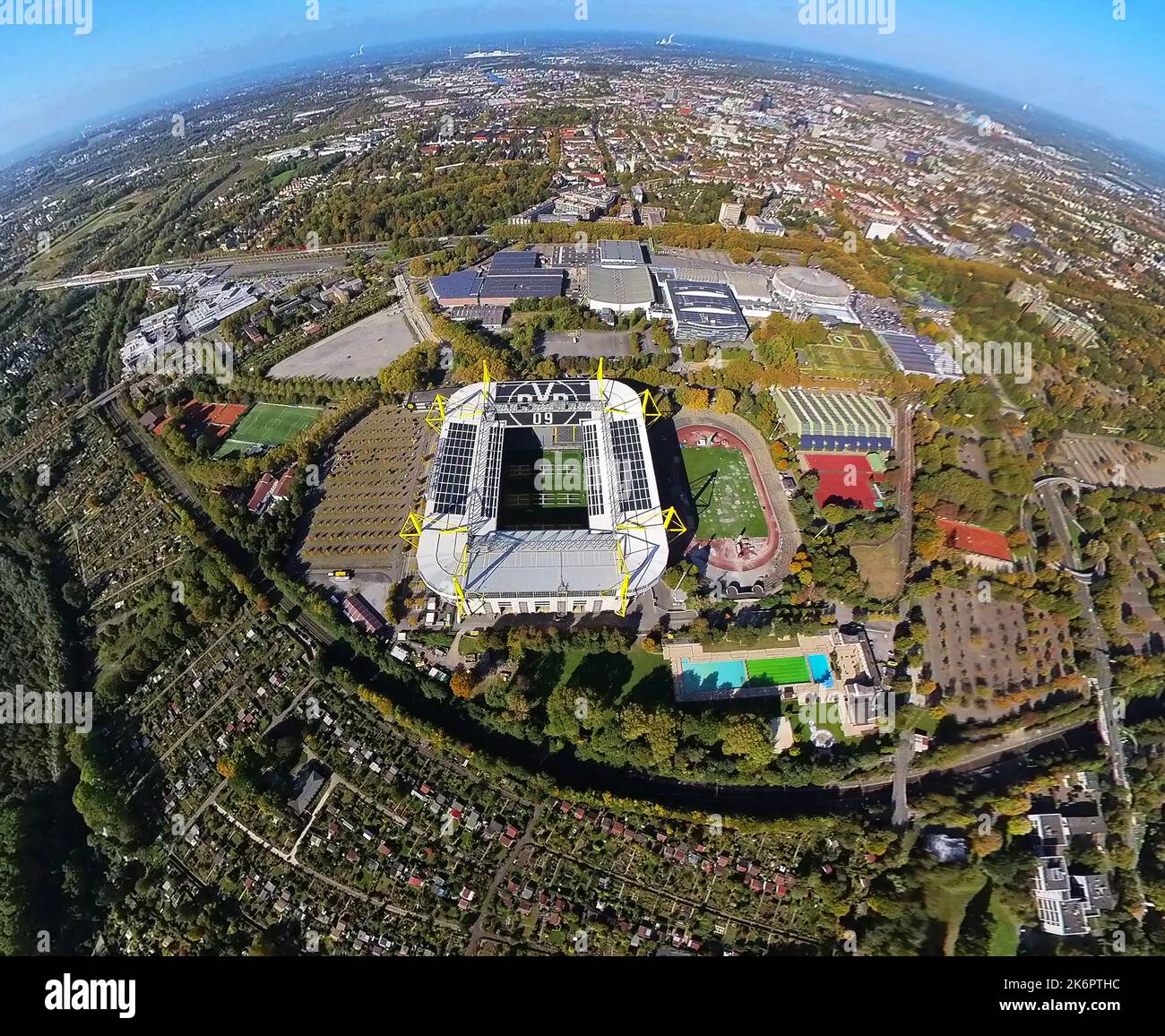 Aerial view, Bundesliga stadium Signal Iduna Park of BVB 09 Dortmund ...