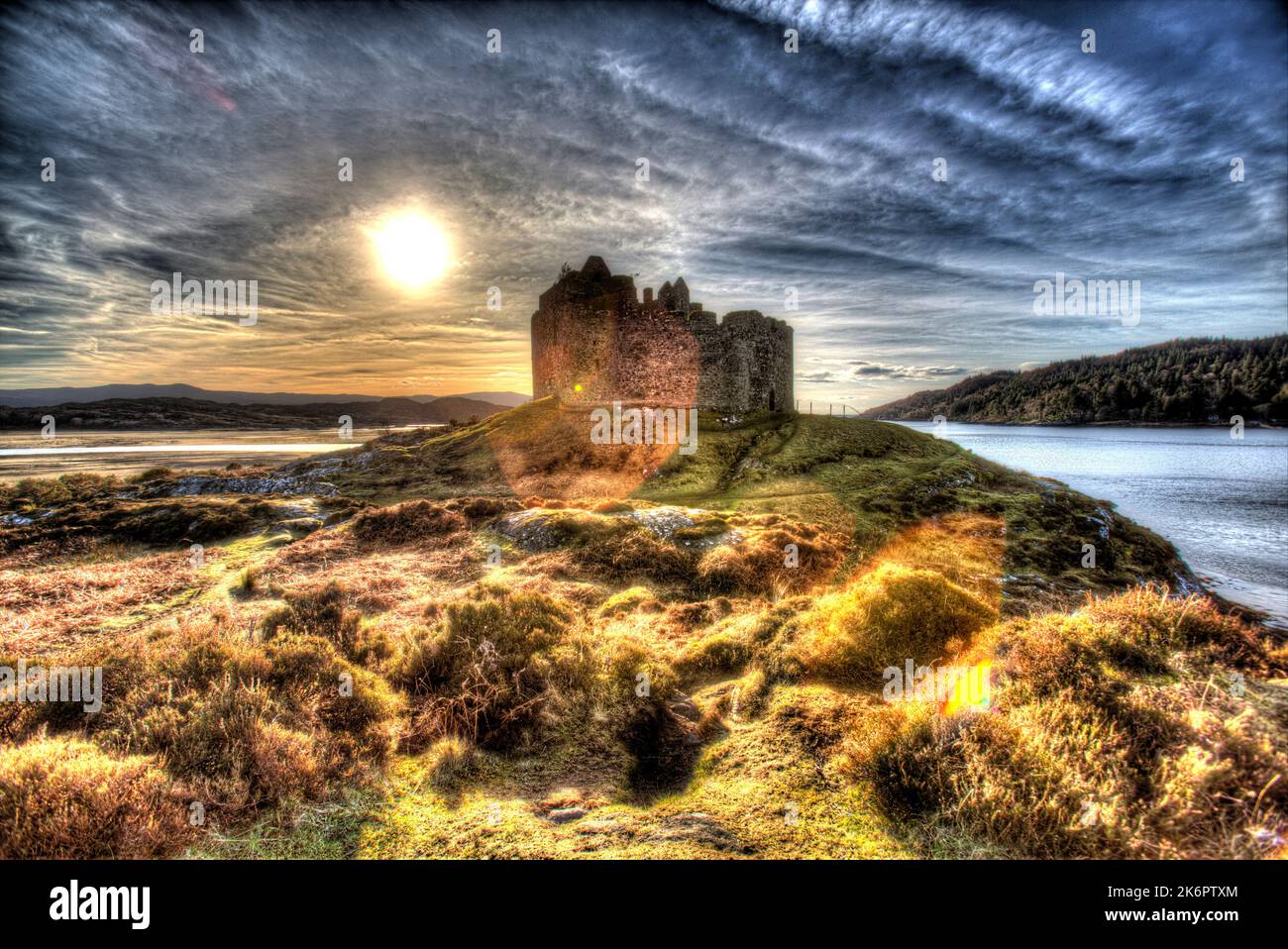 Peninsula of Ardamurchan, Scotland. Artistic silhouetted view of the ...
