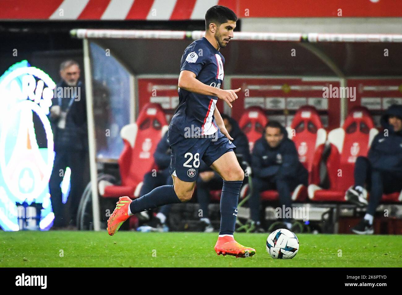 Carlos SOLER of PSG during the French championship Ligue 1 football match between Stade de Reims ...