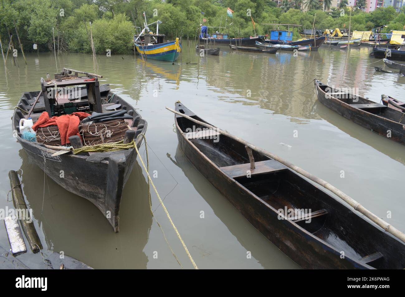 Fishing boat in Bombay Harbour , Bombay Mumbai , Maharashtra , India ...