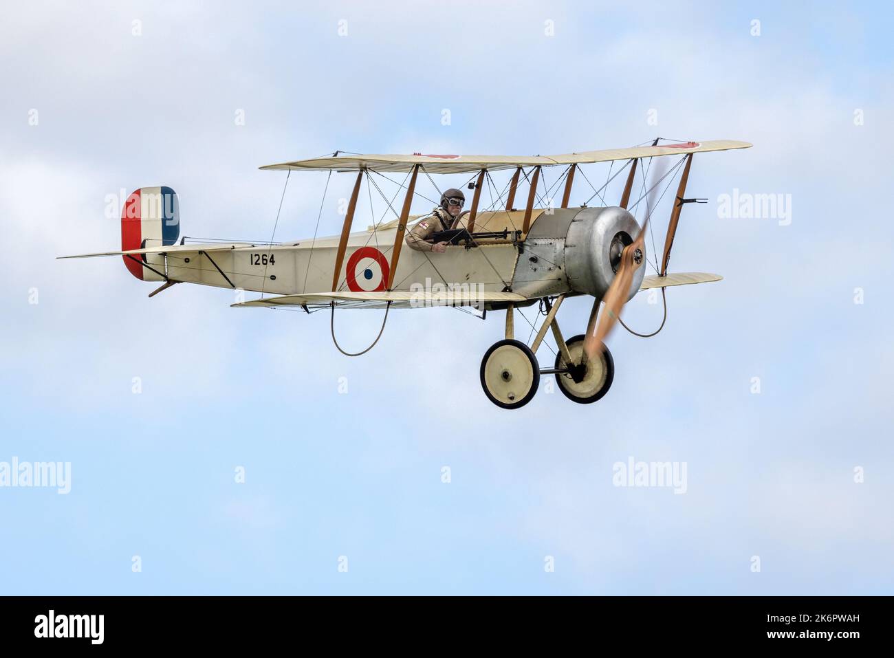 Bristol Scout Type C, No.1264, airborne at the Race Day airshow held at ...