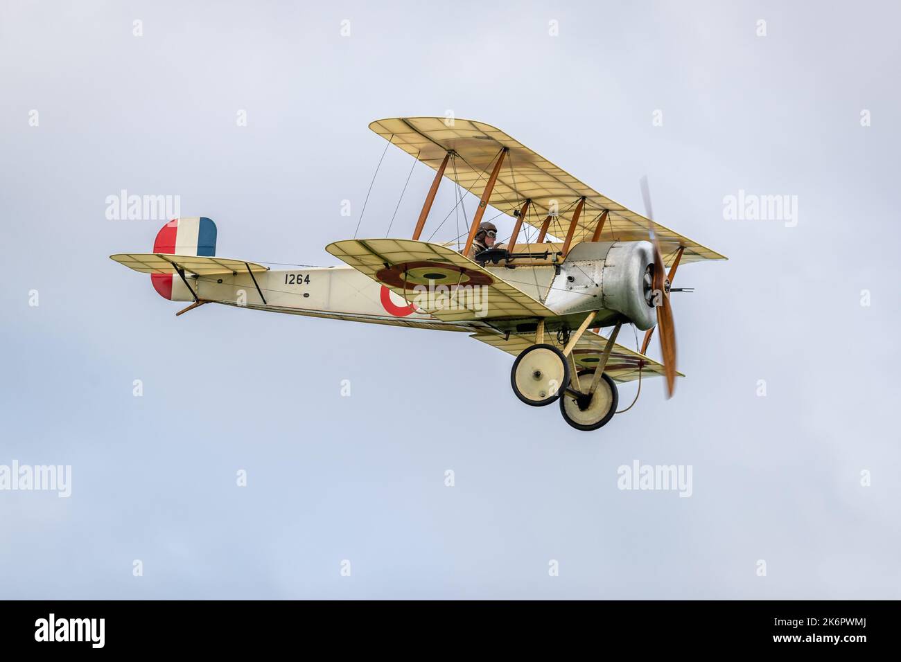 Bristol Scout Type C, No.1264, airborne at the Race Day airshow held at ...