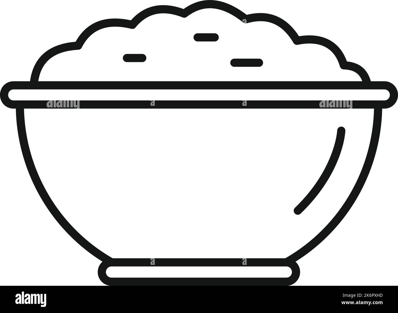 Cooked mash potato icon outline vector. Boiled food. Spoon meal Stock ...