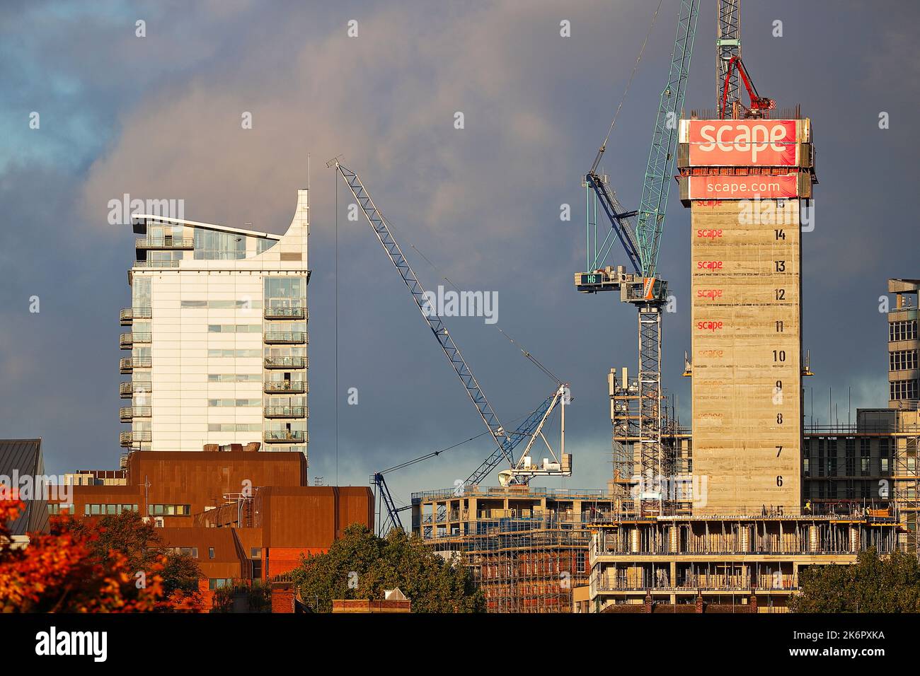 Construction work on a new tall building on 44 Merrion Street in Leeds ...
