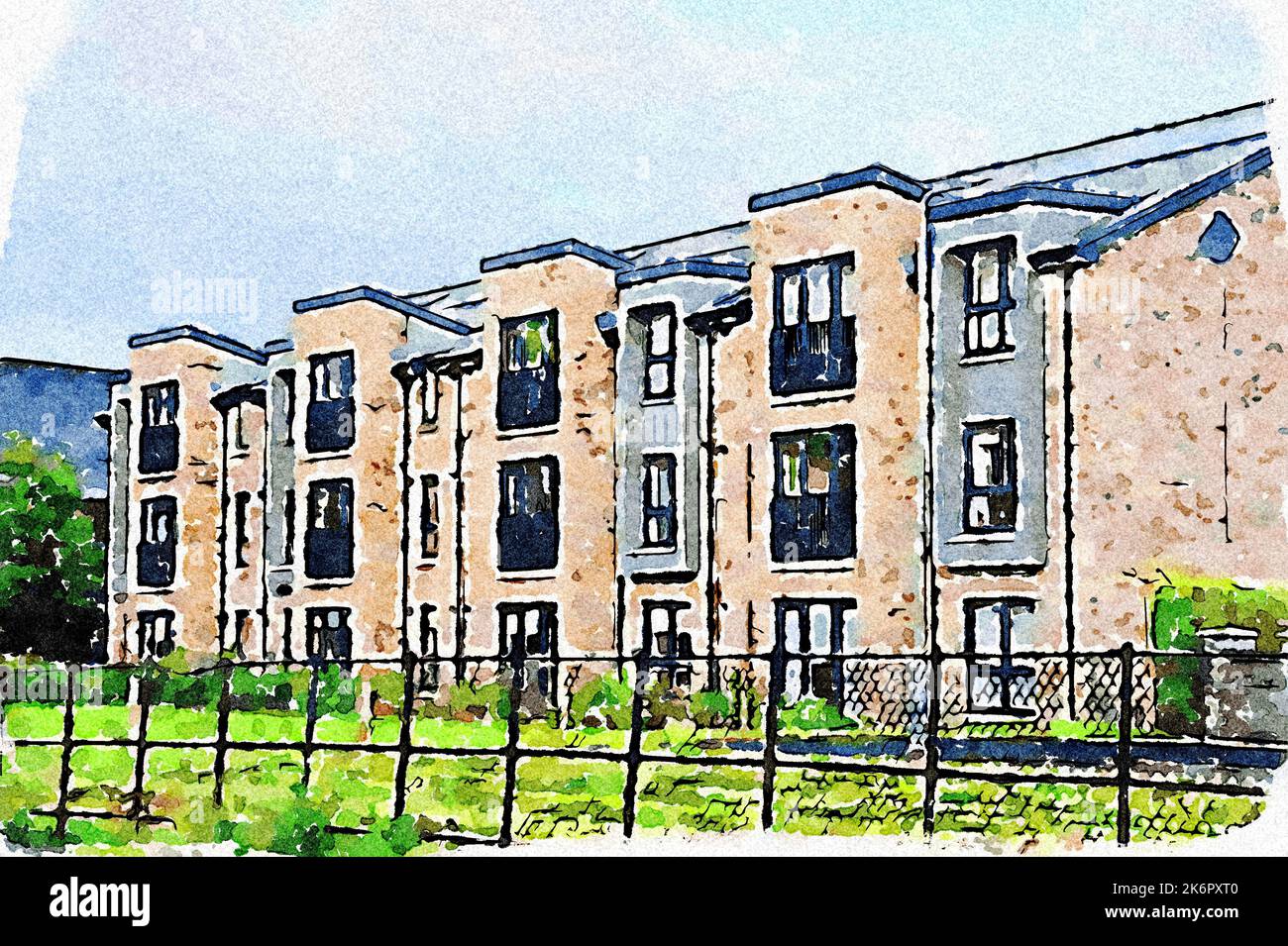 Luxury rural housing development in construction for purchase Stock ...