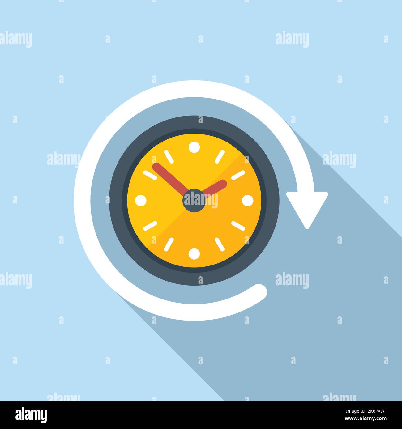 Remote time icon flat vector. Office work. Clock hour Stock Vector ...