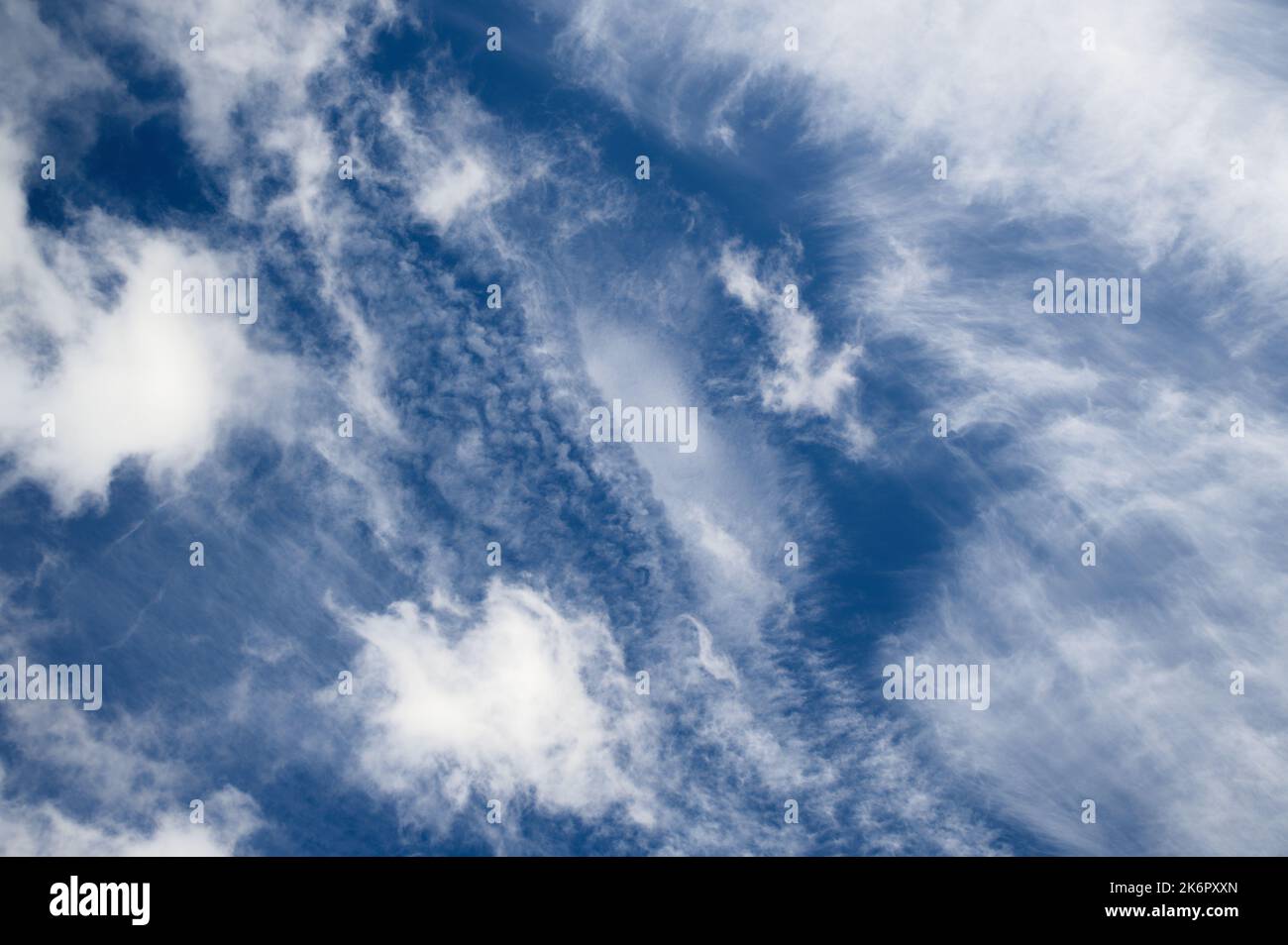 Blue sky and white clouds background for mindfulness and peace Stock ...