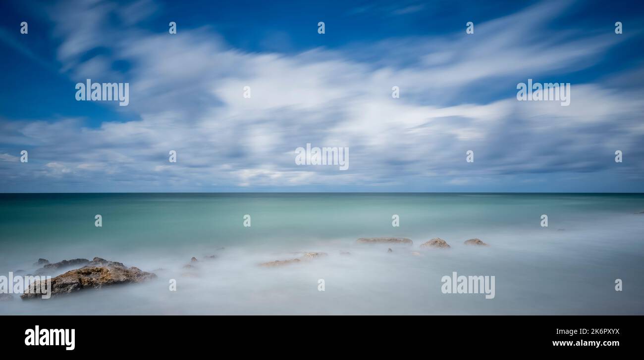 Long exposure of the Gulf of Mexico at Caspersen Beach in Venice ...
