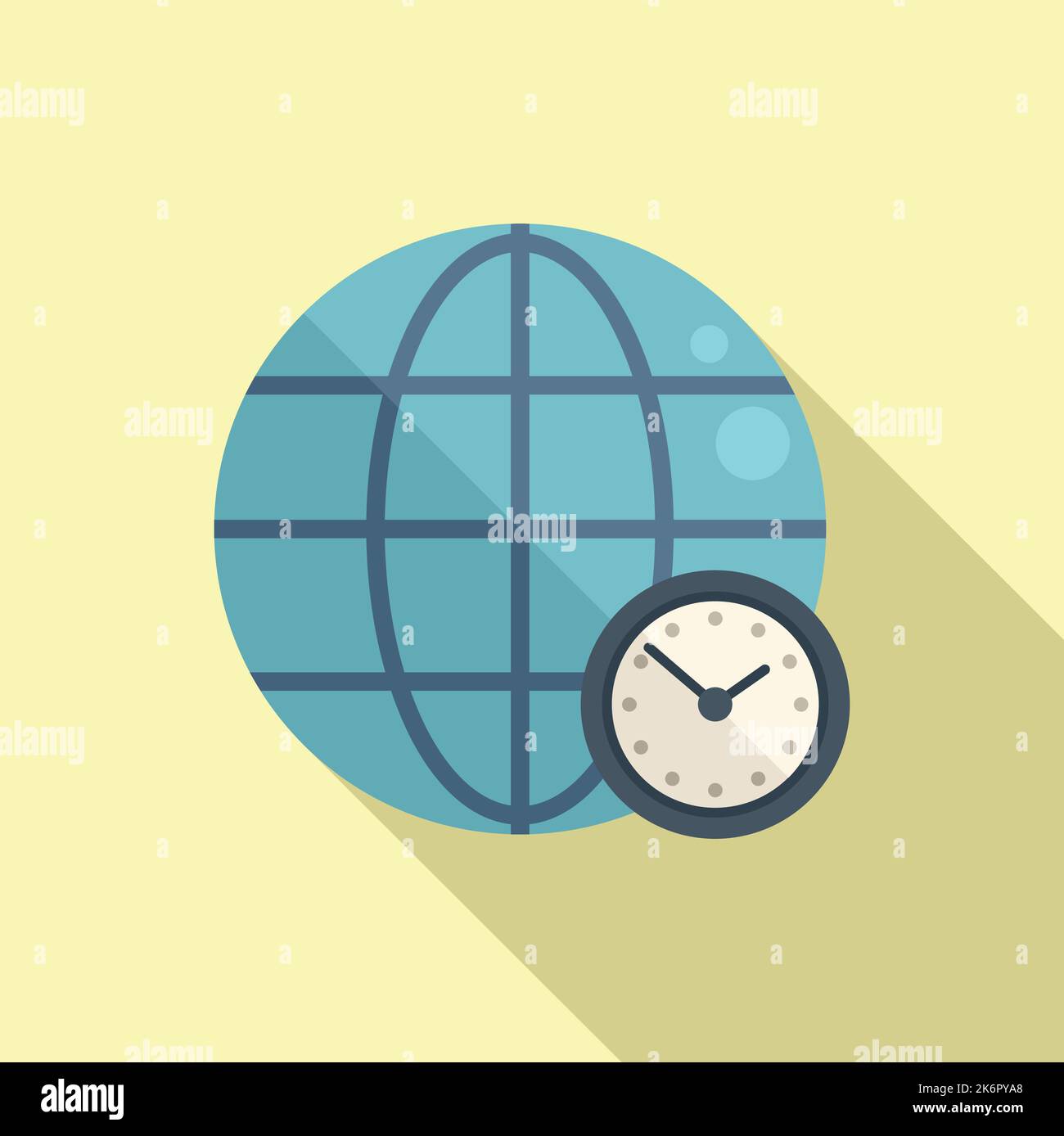 Global flexible time icon flat vector. Office worker. Business job ...