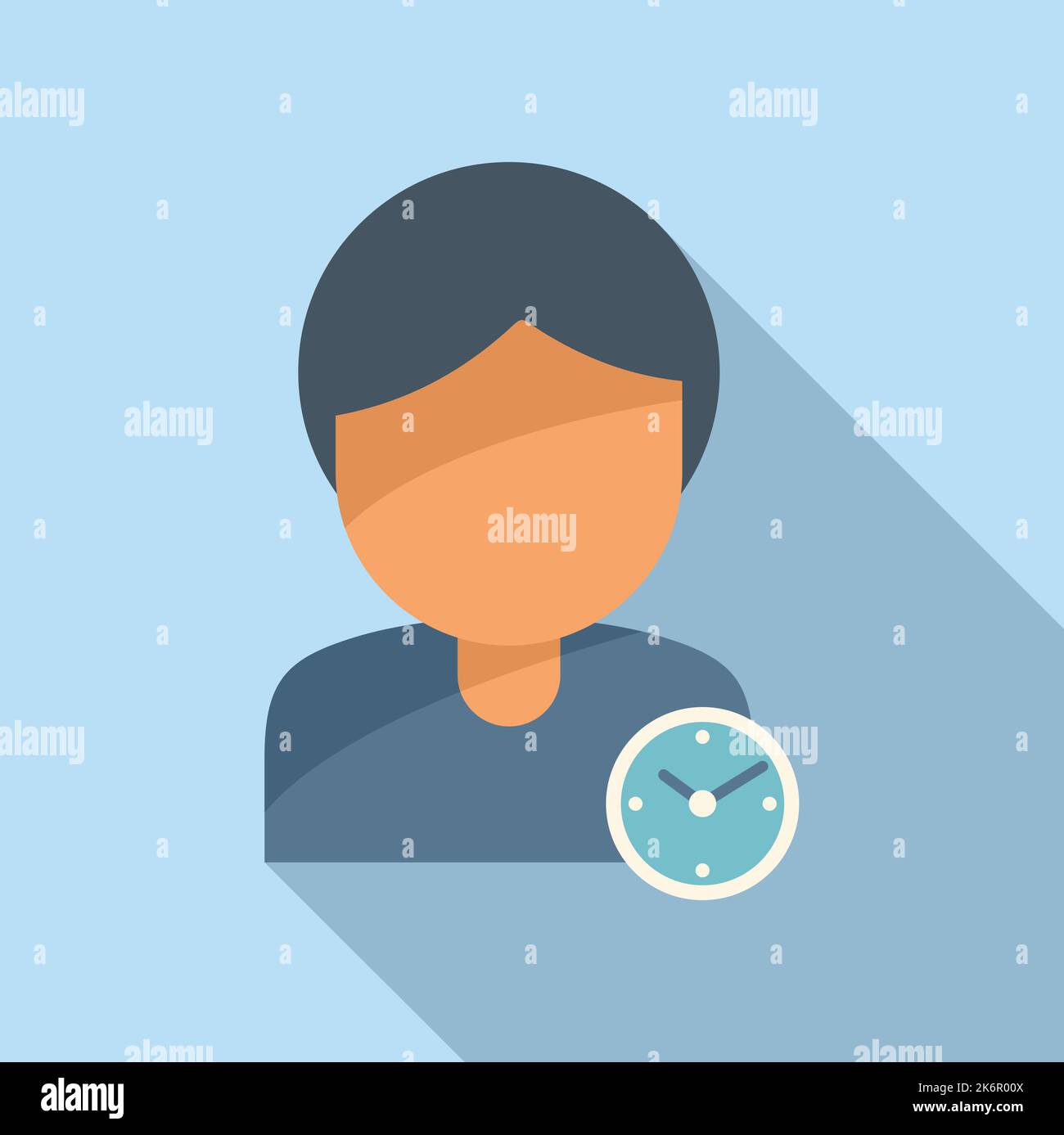 Flexible time icon flat vector. Office work. Clock hour Stock Vector ...