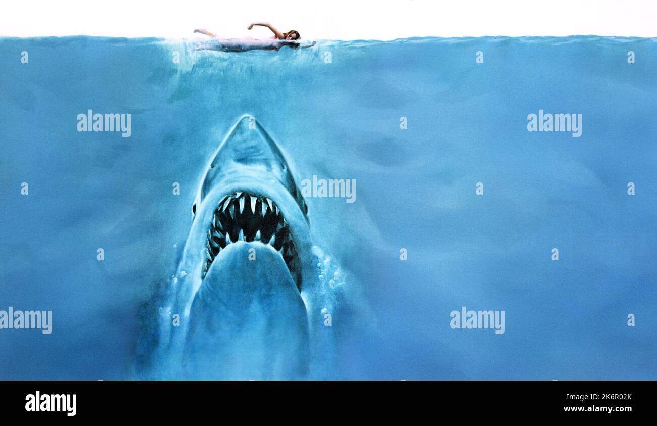 Jaws 1975 Jaws Movie promo artwork Stock Photo - Alamy