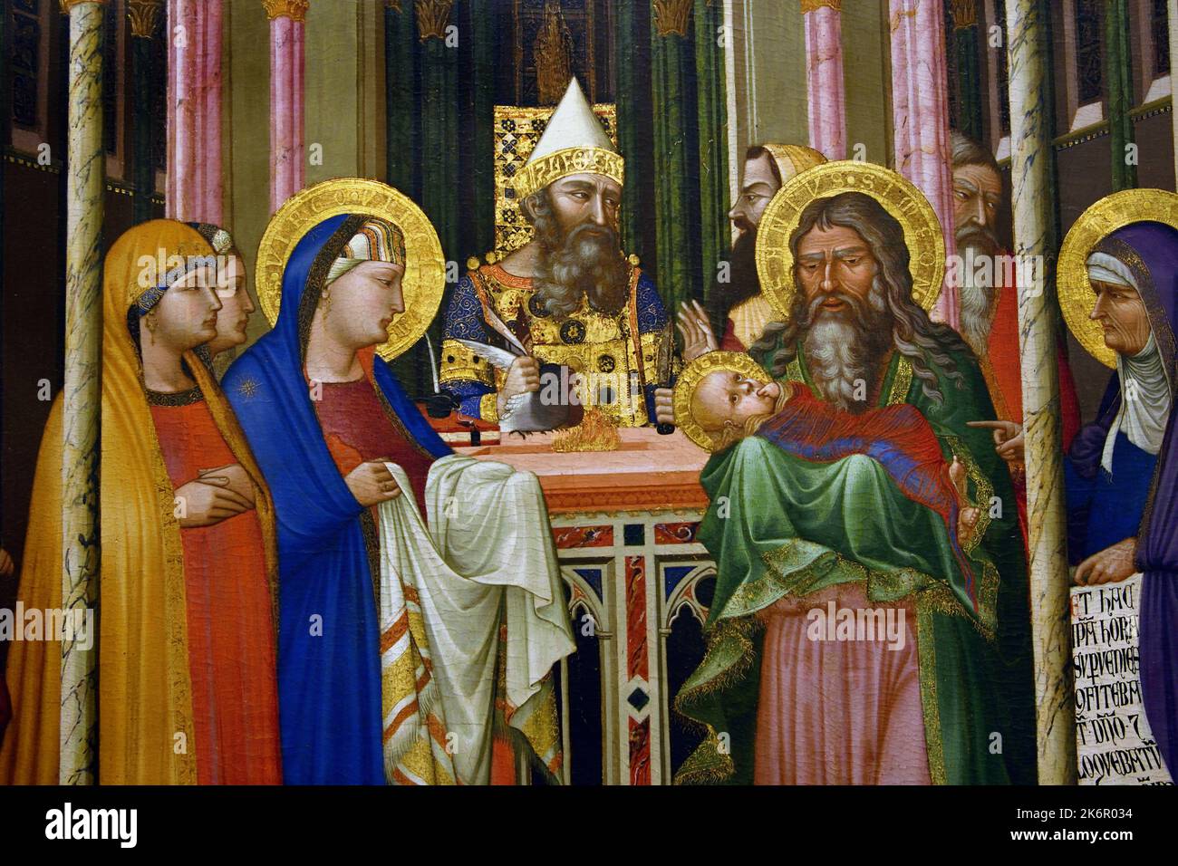Presentation at the Temple, 1342 by Ambrogio Lorenzetti, (Siena 1319 al 1348) , Uffizi, Florence ...