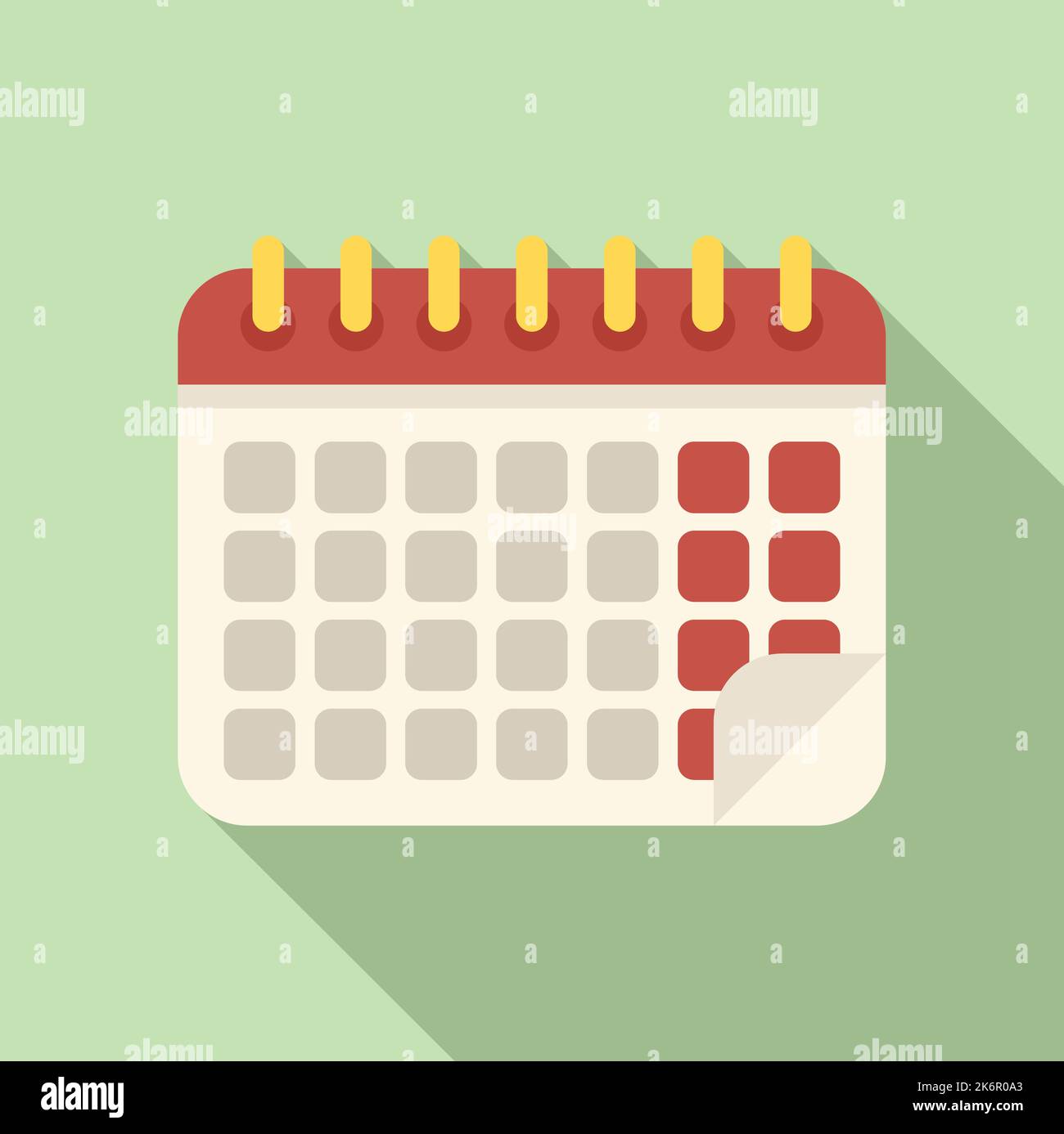 Work calendar icon flat vector. Office time. Clock hour Stock Vector ...