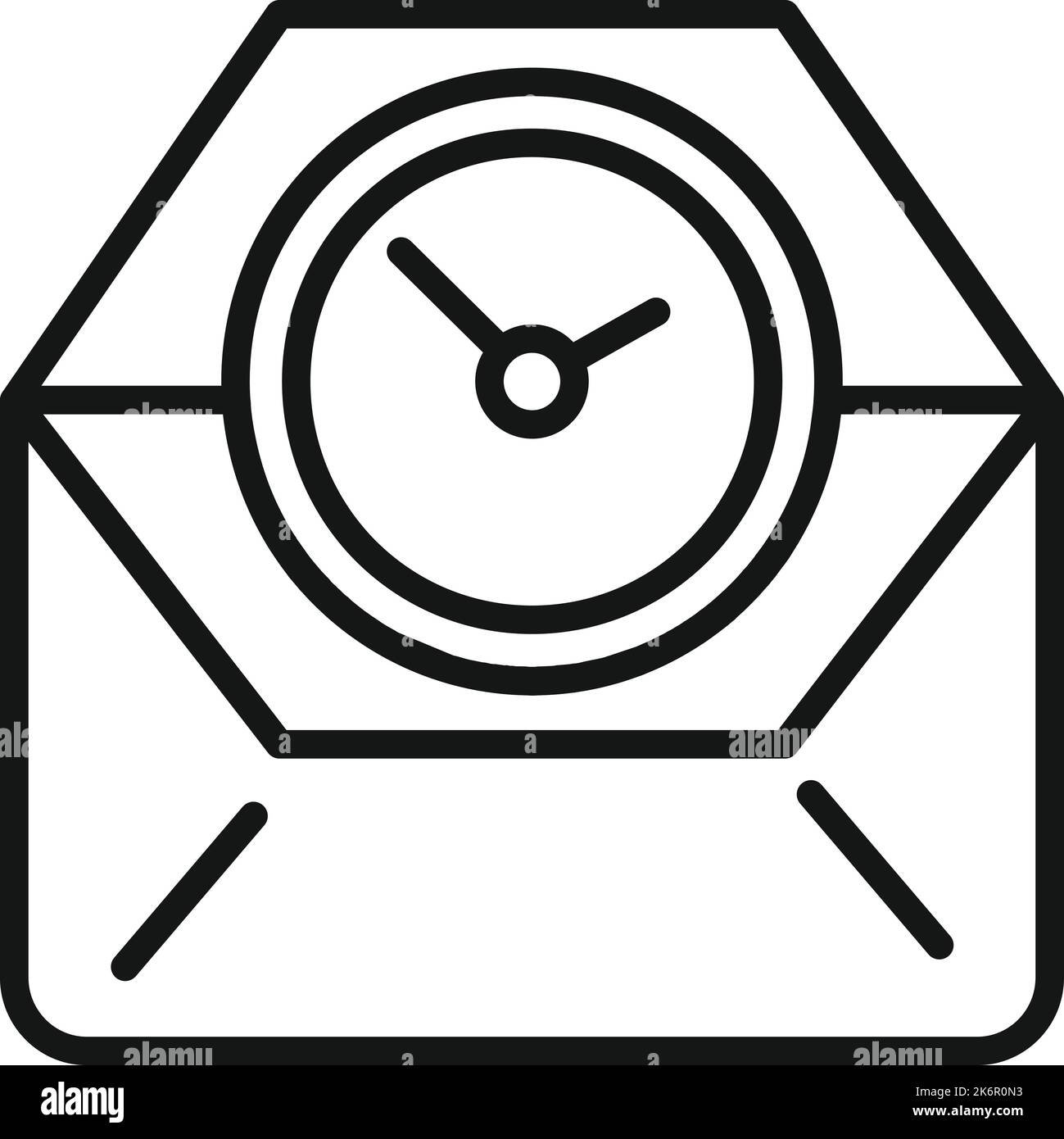 Mail work hour icon outline vector. Office time. Home clock Stock ...