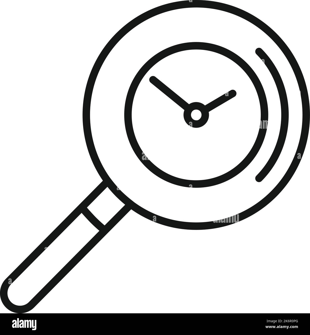 Work magnifier icon outline vector. Flexible time. Remote hour Stock ...