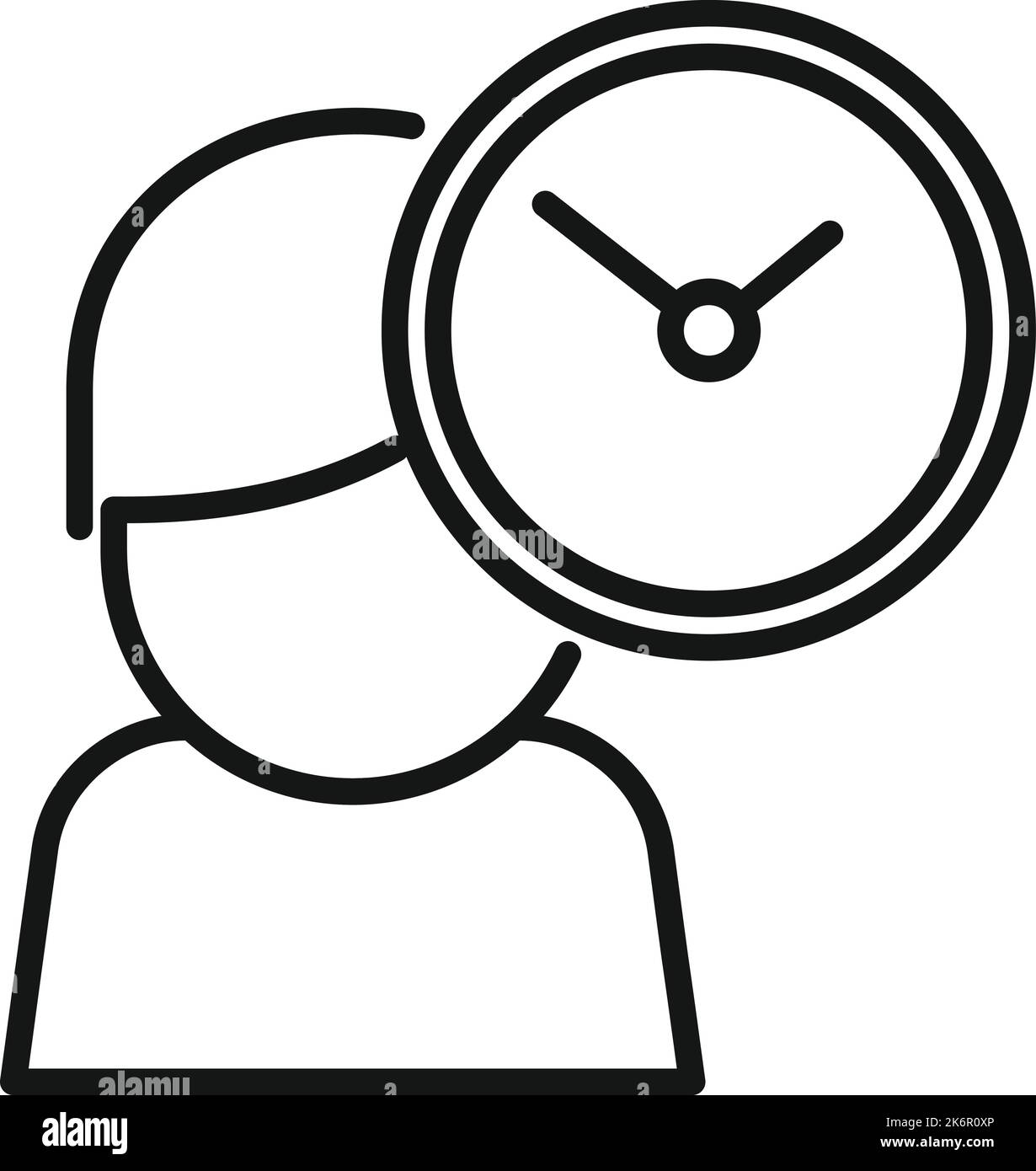 Remote hour clock icon outline vector. Office time. Home job Stock ...