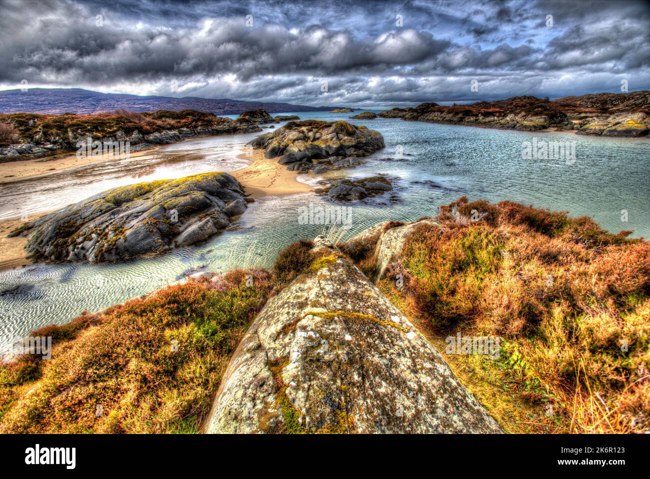 Peninsula of Ardamurchan, Scotland. Artistic view of Ardtoe Beach Loch ...