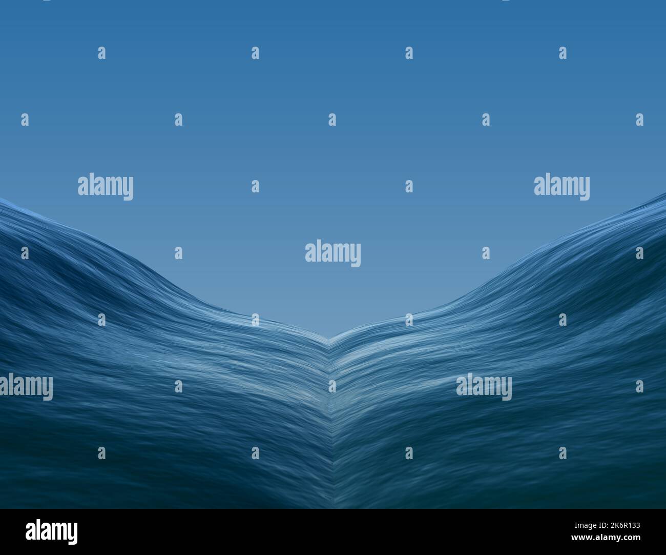 unreal cavity ocean surface with horizon. 3d rendering Stock Photo - Alamy