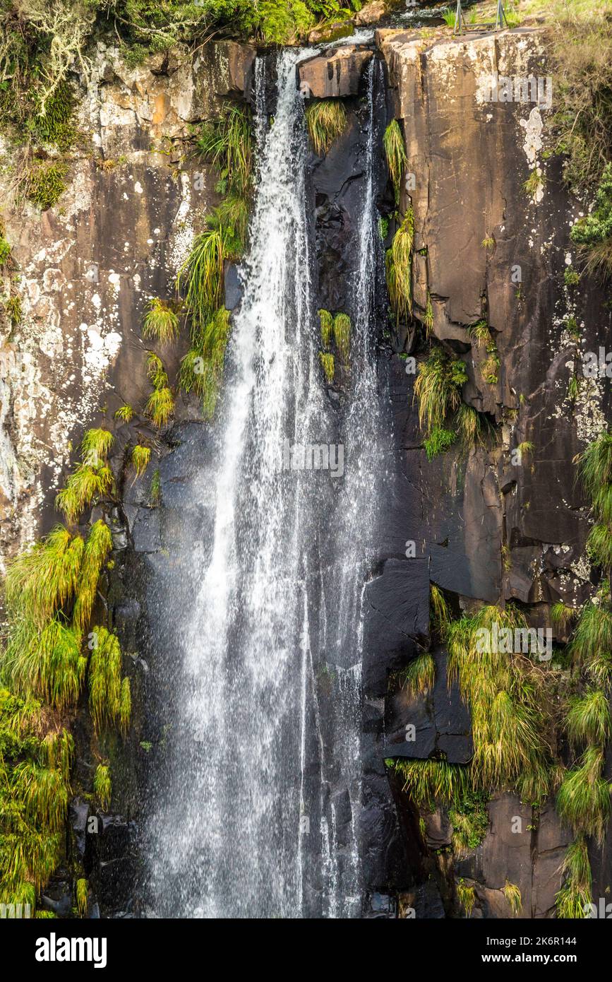Avencal Waterfall and a vertical rock wall in Urubici, southern Brazil ...