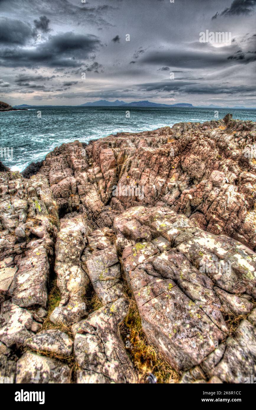 Peninsula of Ardamurchan, Scotland. Artistic view of the coastline at ...