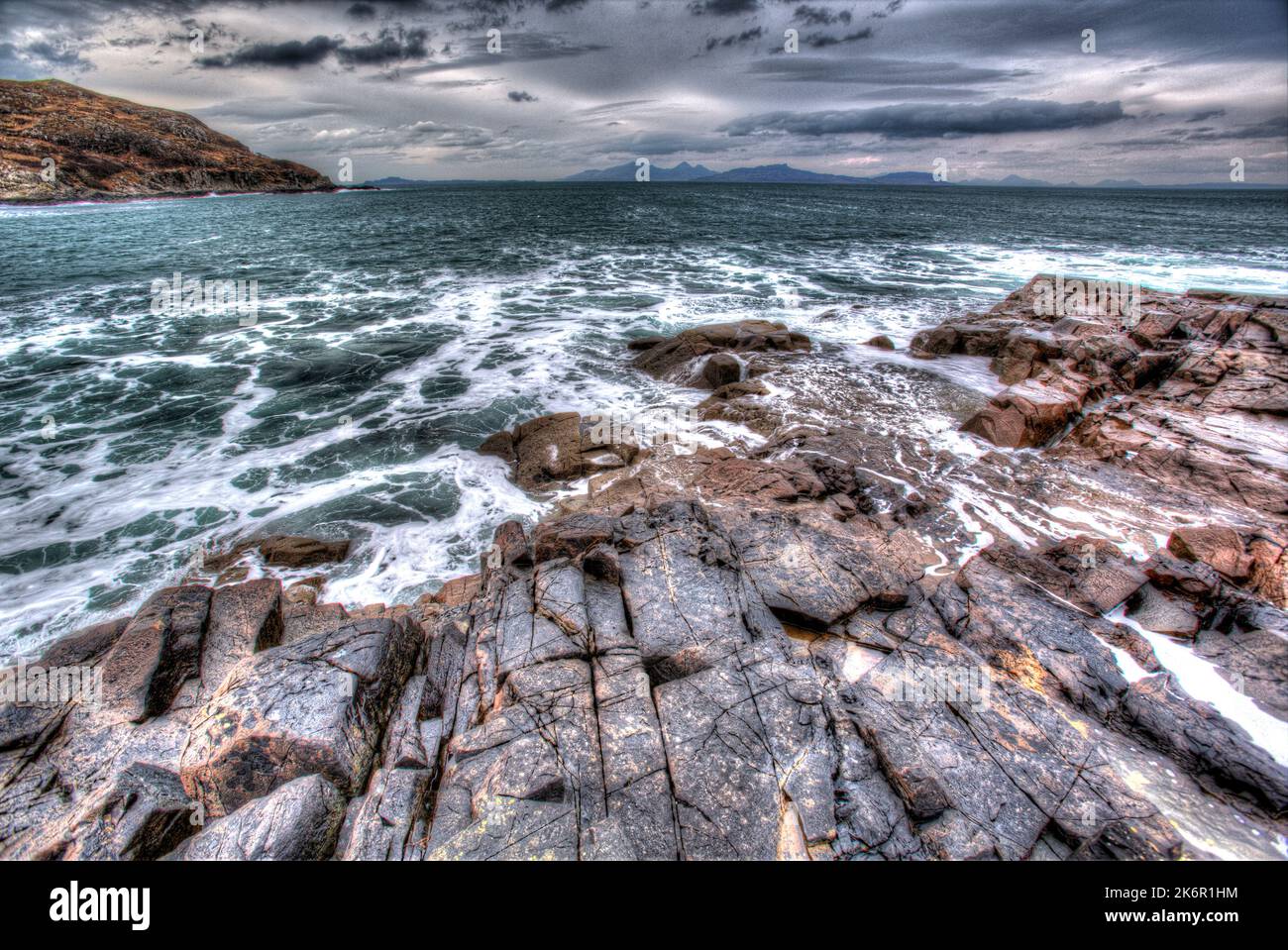 Peninsula of Ardamurchan, Scotland. Artistic view of the coastline at ...