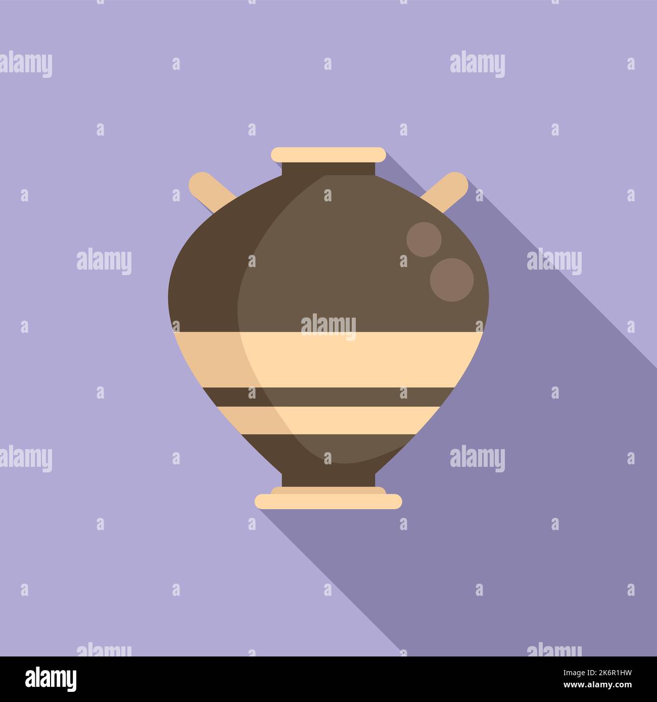 Ceramic amphora icon flat vector. Ancient jug. Shape pot Stock Vector ...