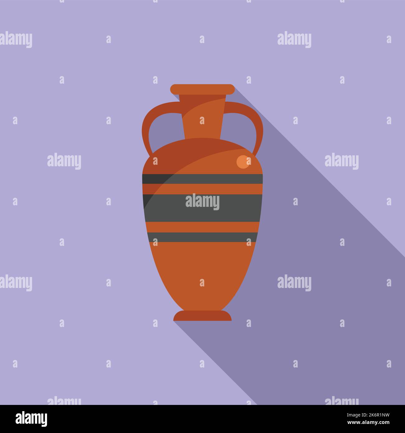 Clay amphora icon flat vector. Greek pot. Old pottery Stock Vector ...