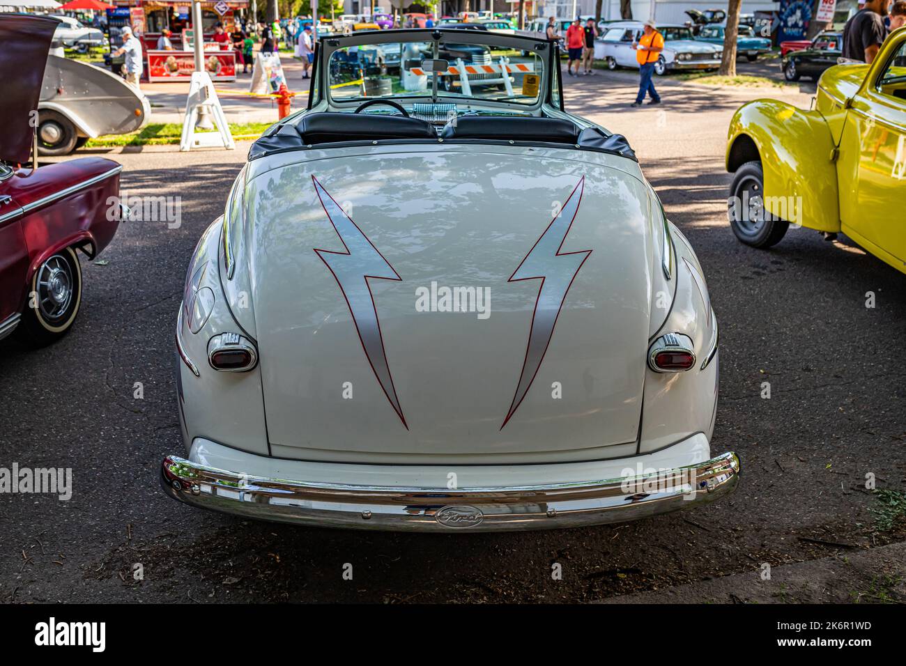 Falcon Heights, MN - June 19, 2022: High perspective rear view of a ...