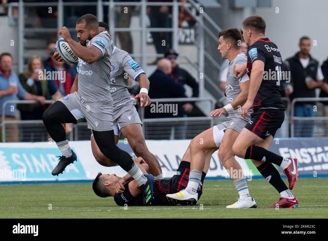 London, UK. 15th Oct, 2022. Ollie Lawrence #13 of Bath Rugby in action ...
