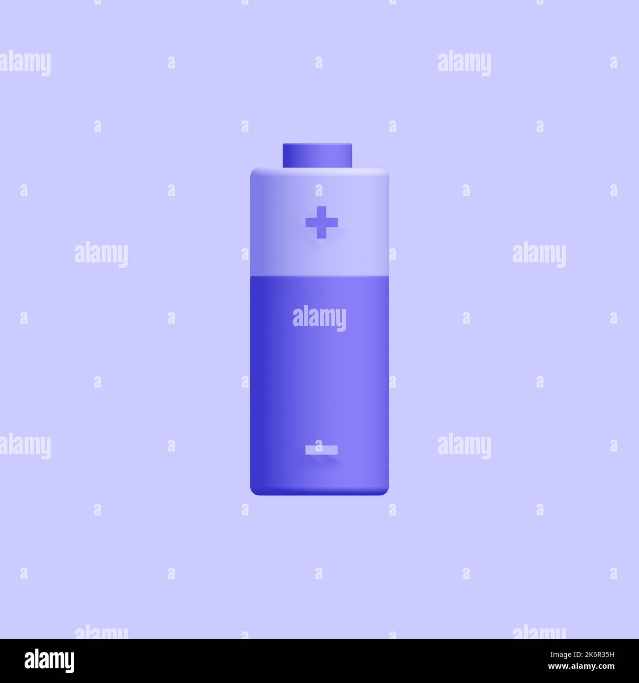 Battery icon. Isolated on blue. 3D Render Stock Photo - Alamy