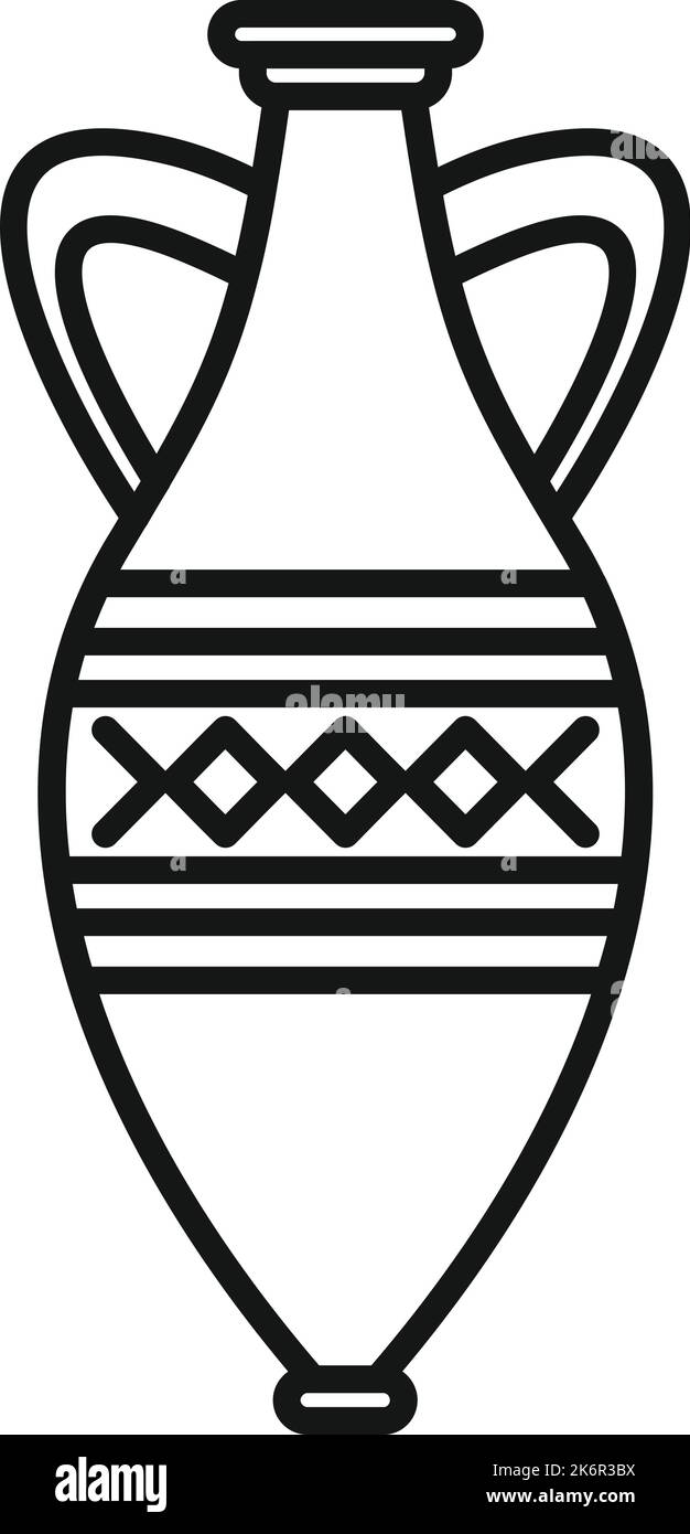 Ceramic amphora icon outline vector. Ancient jug. Shape pot Stock ...
