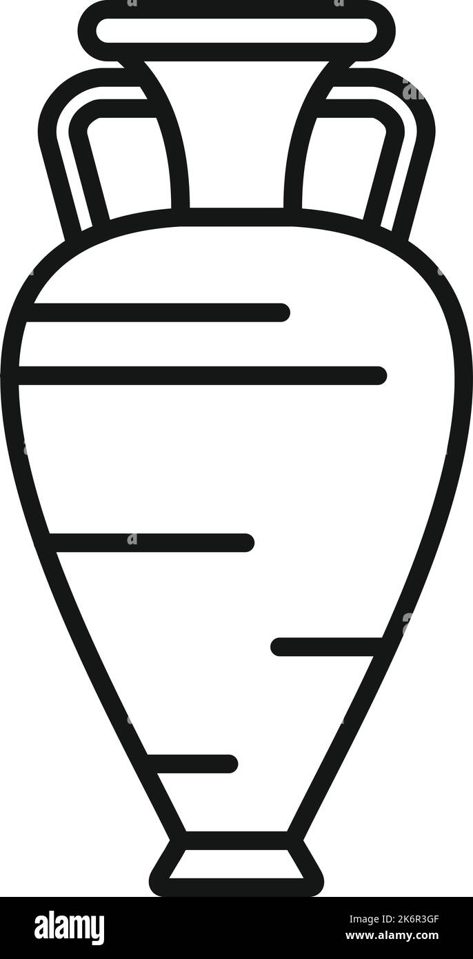 Pottery amphora icon outline vector. Ancient vase. Ceramic pot Stock ...