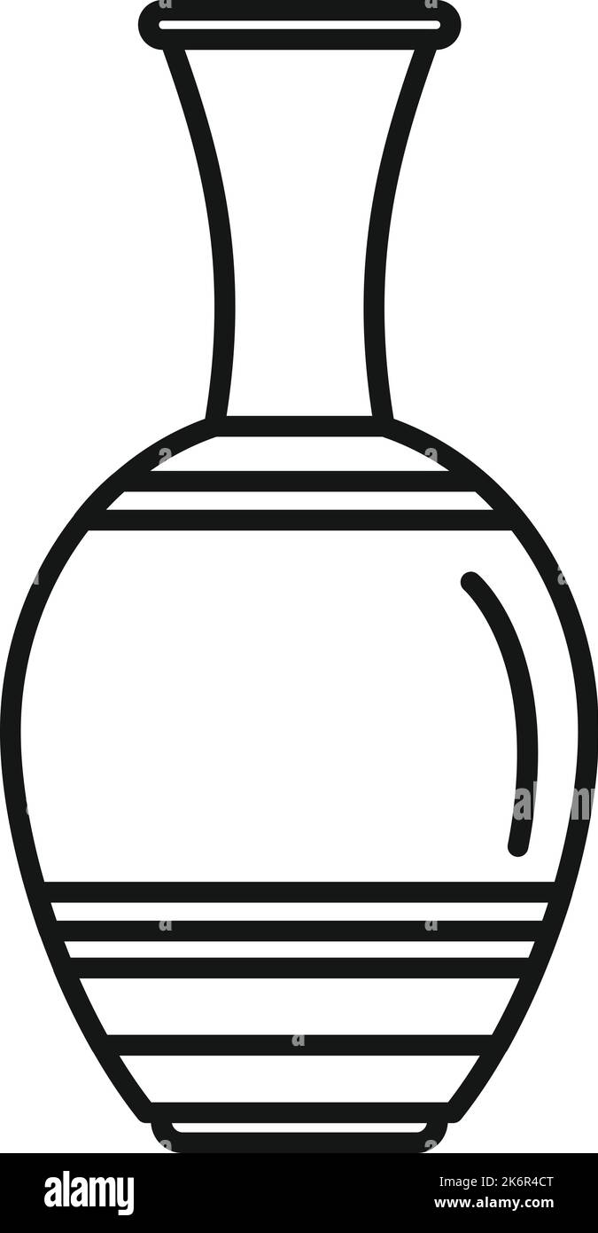 Traditional amphora icon outline vector. Vase pot. Ceramic pottery ...